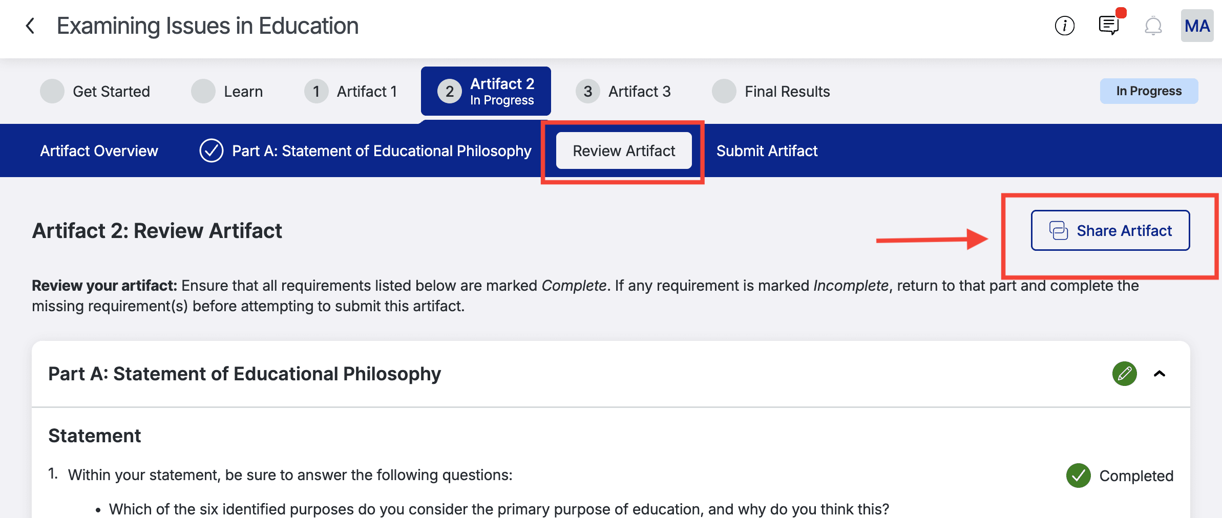 Sharing Artifacts and Learn Activities in Collaborate – BloomBoard